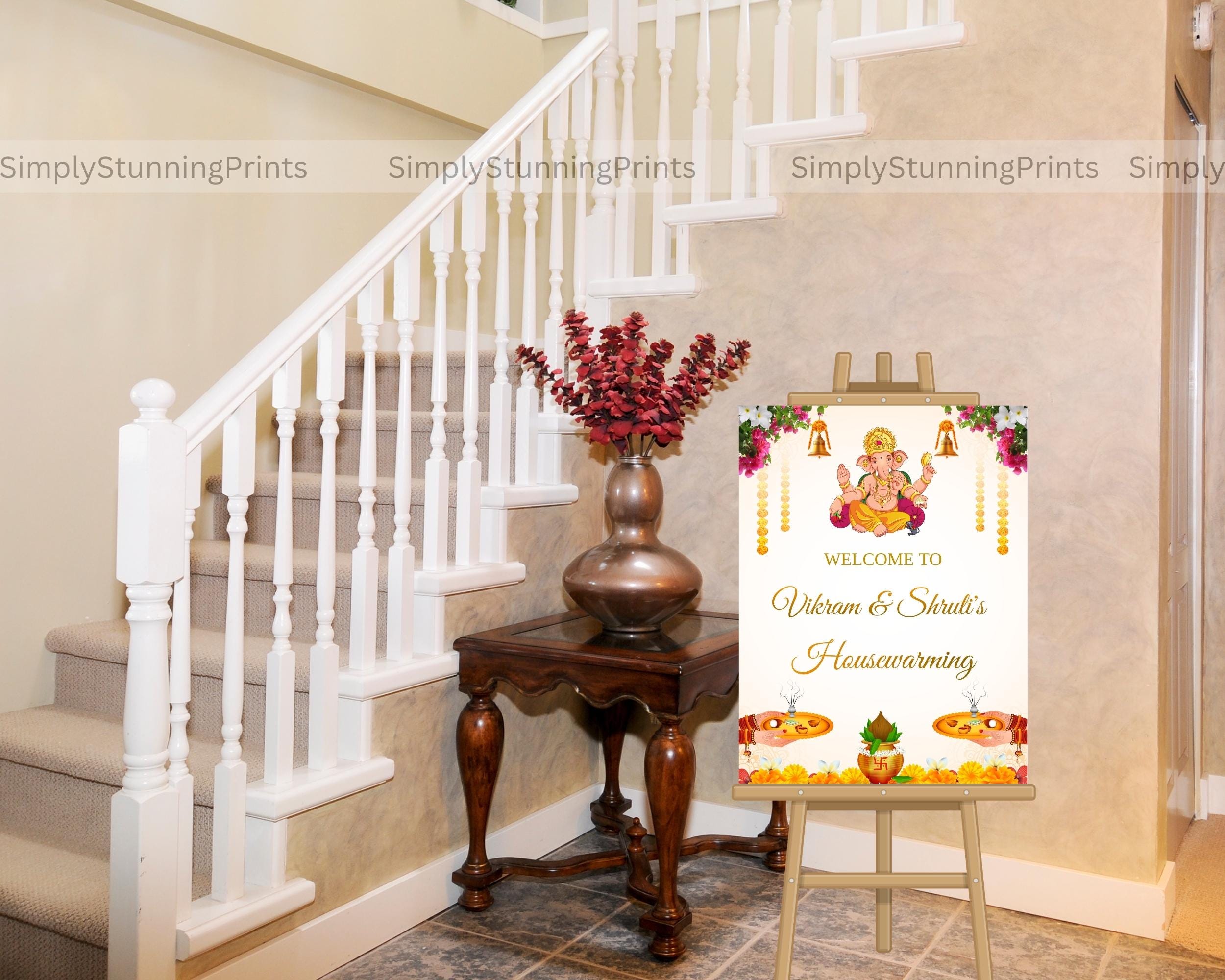 Indian Grah Pravesh Welcome Sign: Traditional Housewarming Decor ...