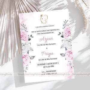 Editable Engagement Invitation Card | Indian Roka Sagai Digital Invite ...