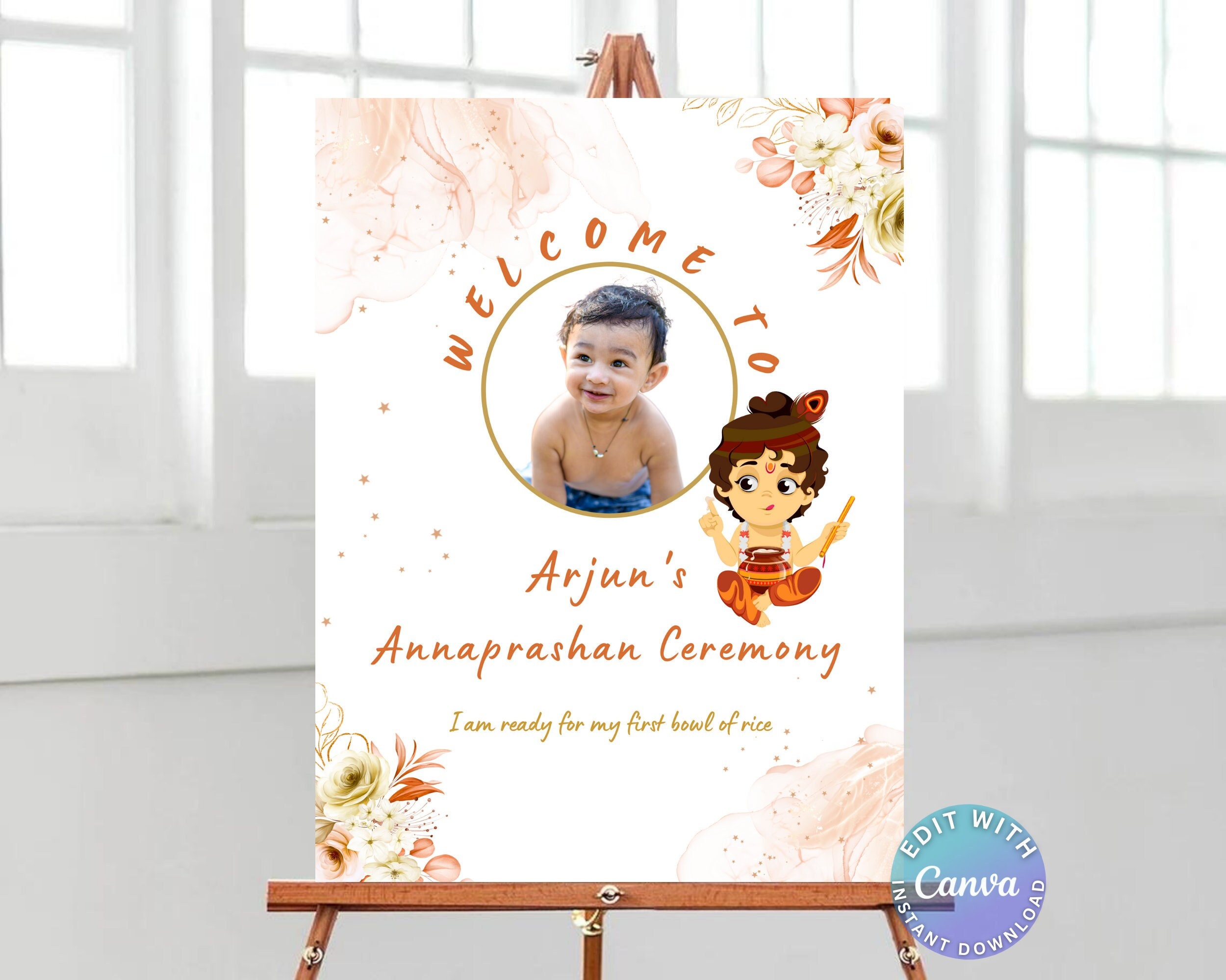Editable Annaprashan Ceremony Welcome Sign First Rice - Etsy Australia