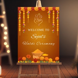 Haldi Welcome Sign as Pithi Sign Indian Haldi Decor Wedding Haldi ...