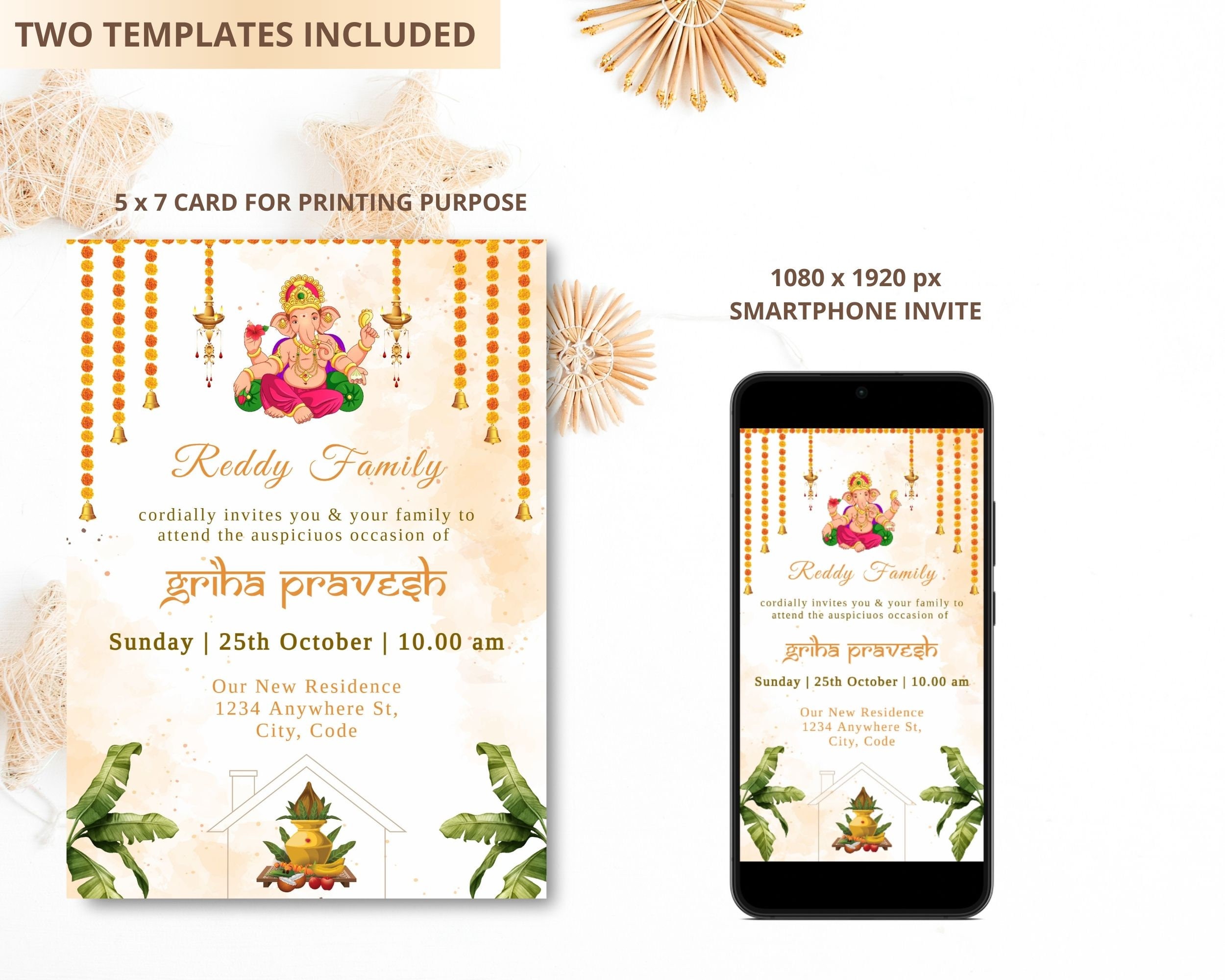 Buy Griha Pravesh Invitation Indian Housewarming Ceremony Invitation ...