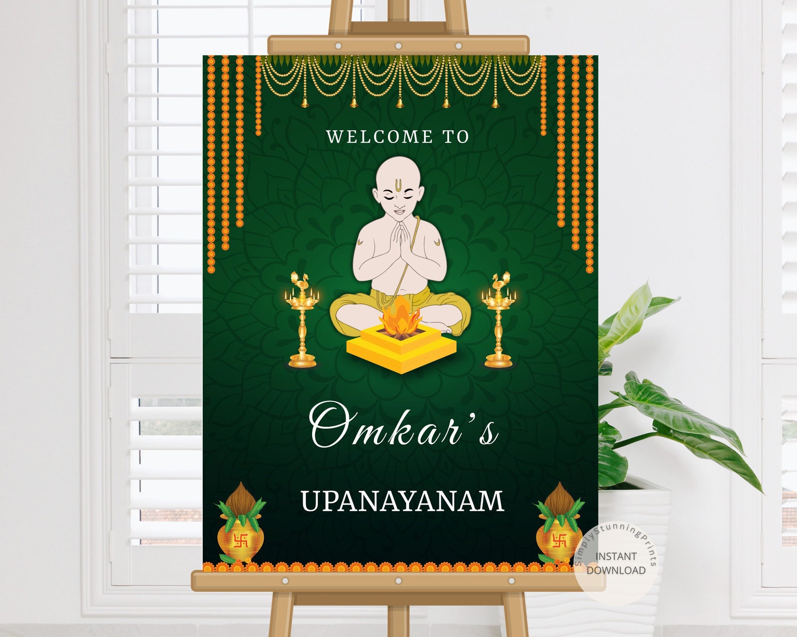 Upanayanam Welcome Sign Thread Ceremony Welcome Board Janoi Sanskar ...