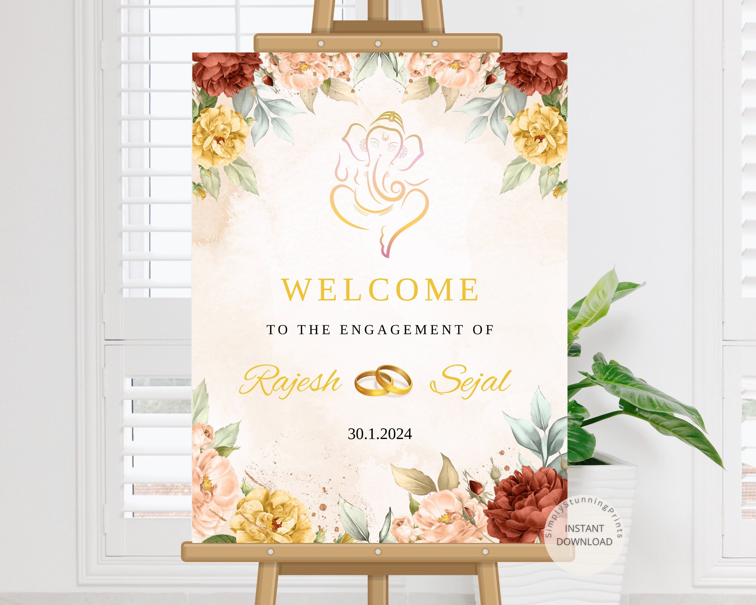 Indian Engagement Welcome Sign Engagement Decoration Ring Ceremony ...