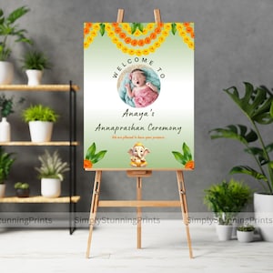 Editable Annaprasana Welcome Sign: Rice Ceremony Decoration (digital ...