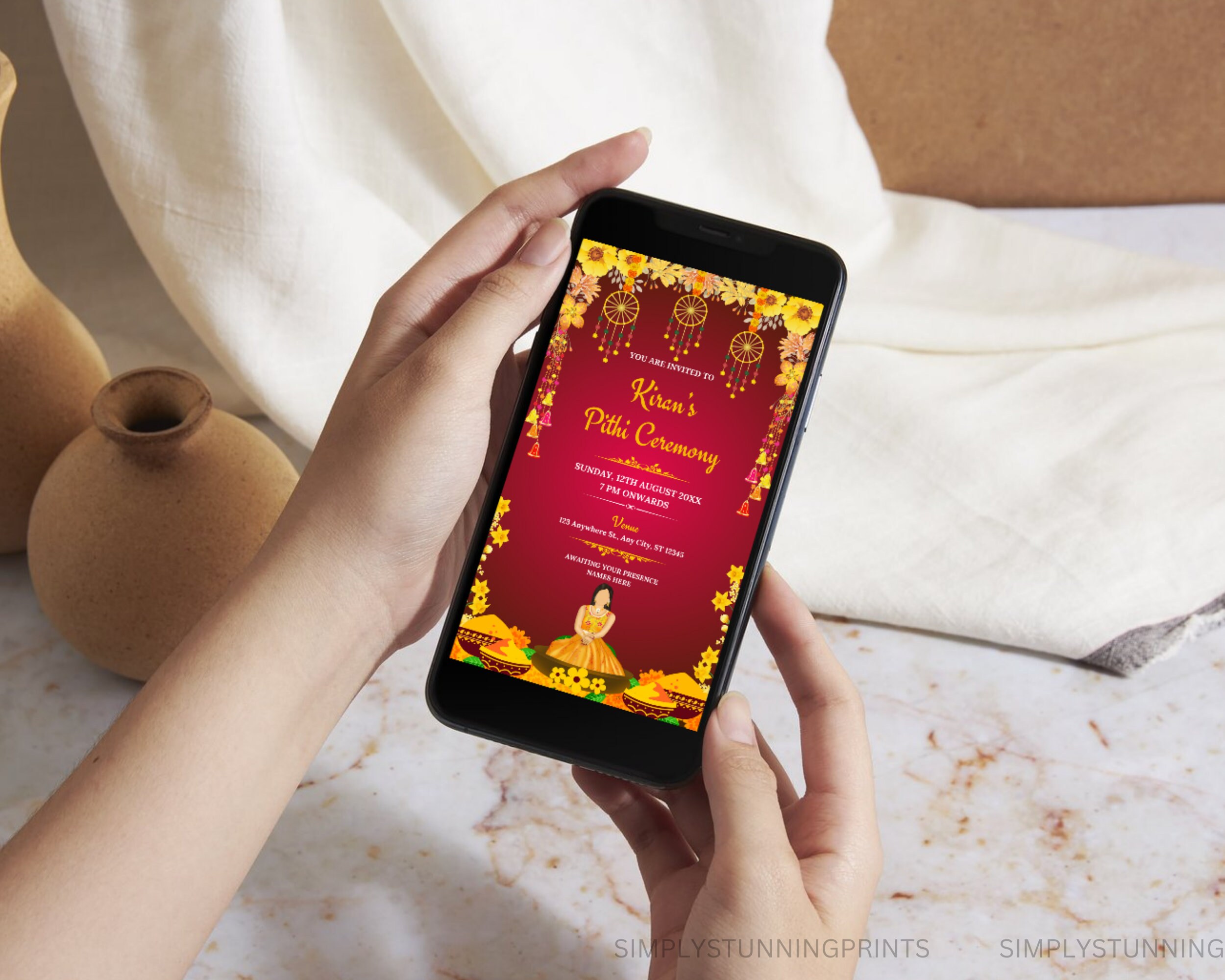 Indian Traditional Haldi Invitation Template Pithi Invitation as Maiyan ...