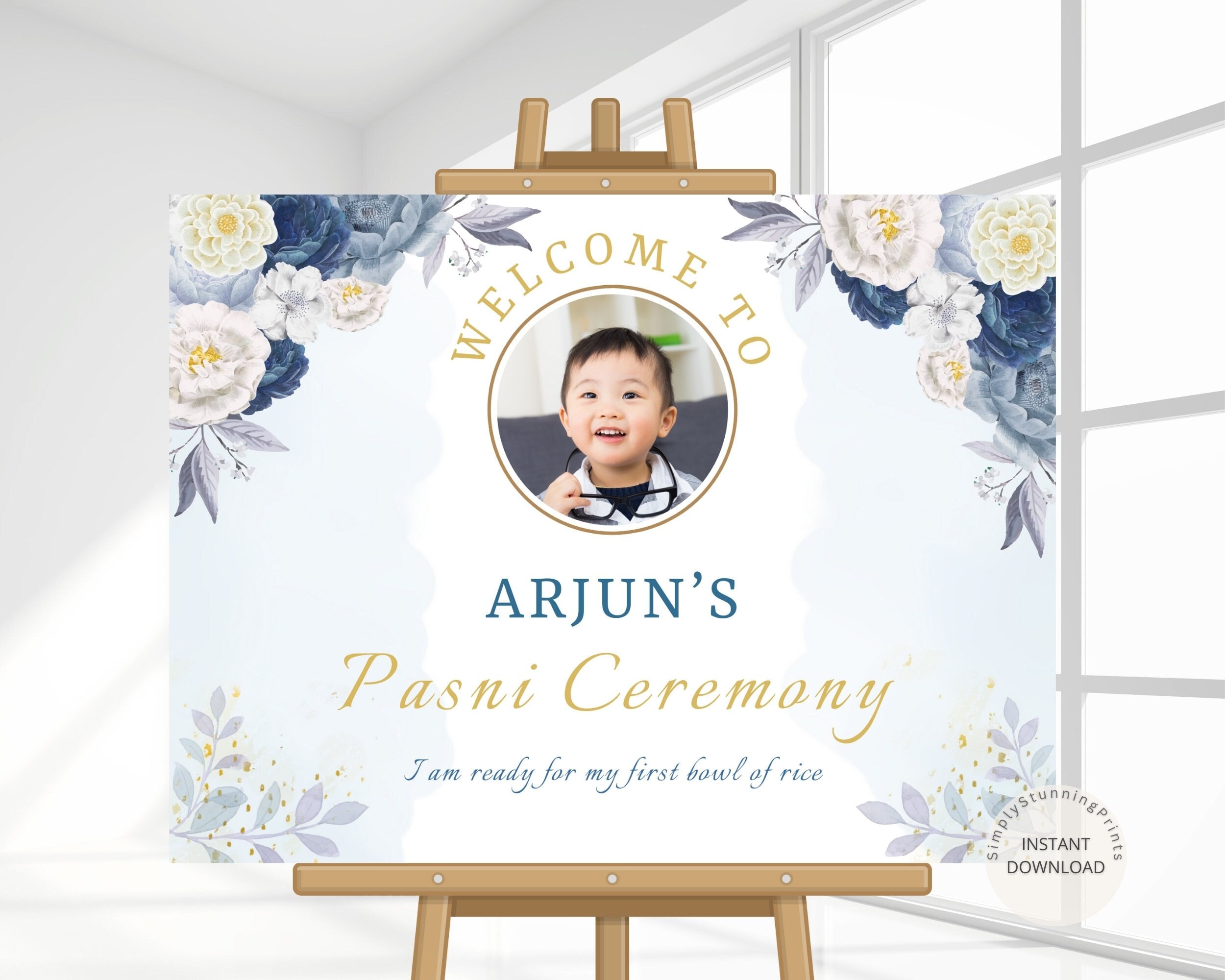 Nepali Pasni Ceremony Welcome Sign: Rice Weaning Decoration (digital ...