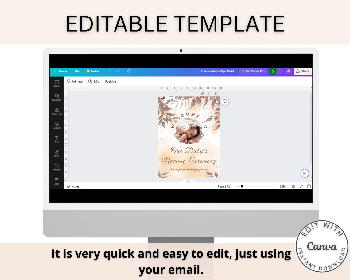 Naming Ceremony Photo Welcome Sign Naming Day Entry Sign Cradle Welcome ...