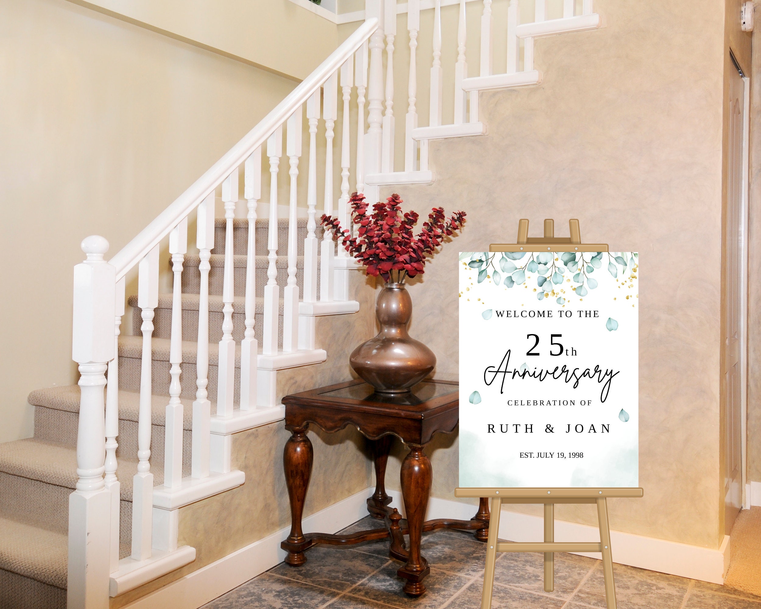 25th Wedding Anniversary Welcome Sign Anniversary Welcome Board 25th ...