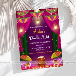 Pakistani Dholki Night Invitation: Mehndi Ceremony Electronic Invite ...