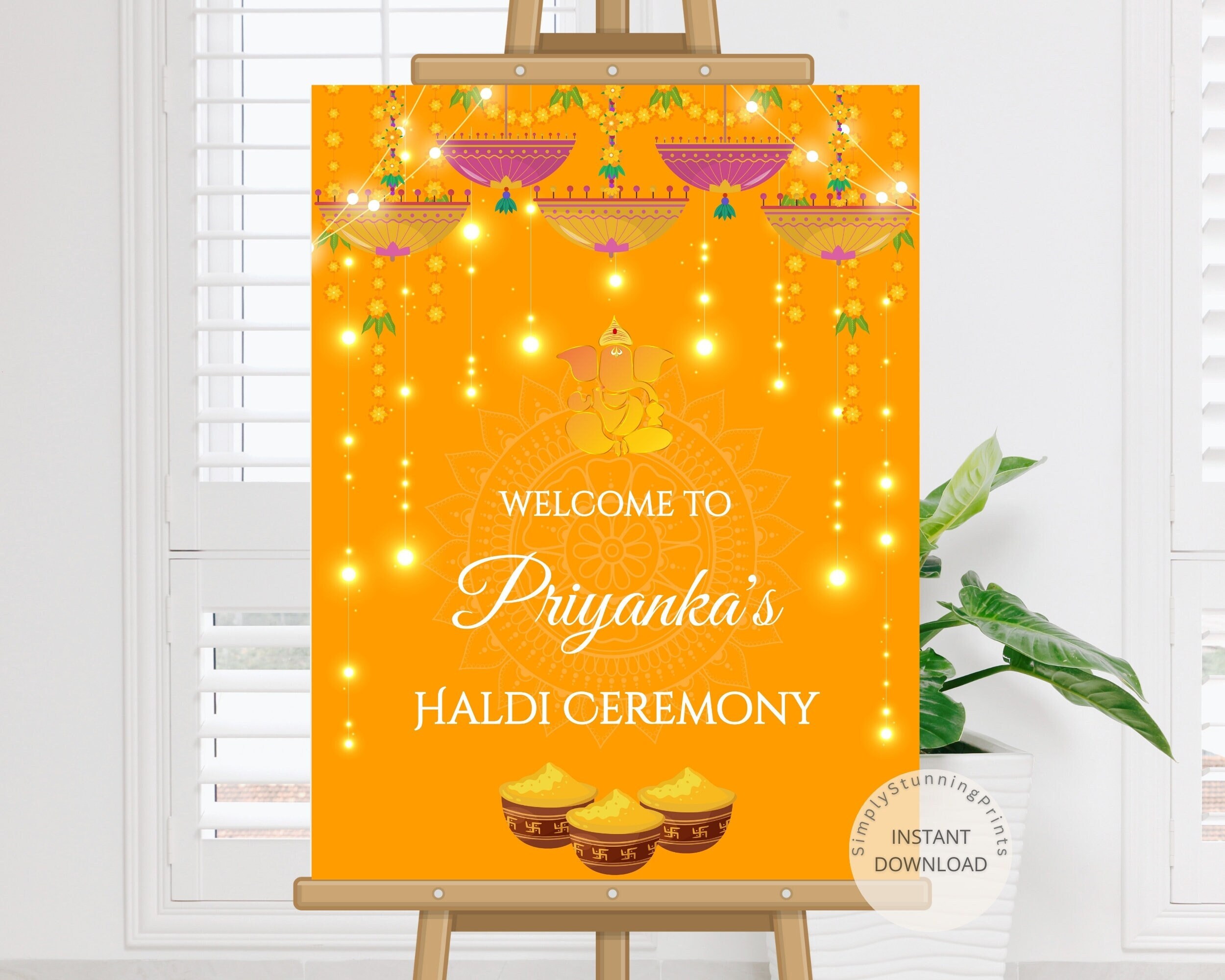 Haldi Ceremony Welcome Sign as Pithi Sign Indian Haldi Decor Wedding ...