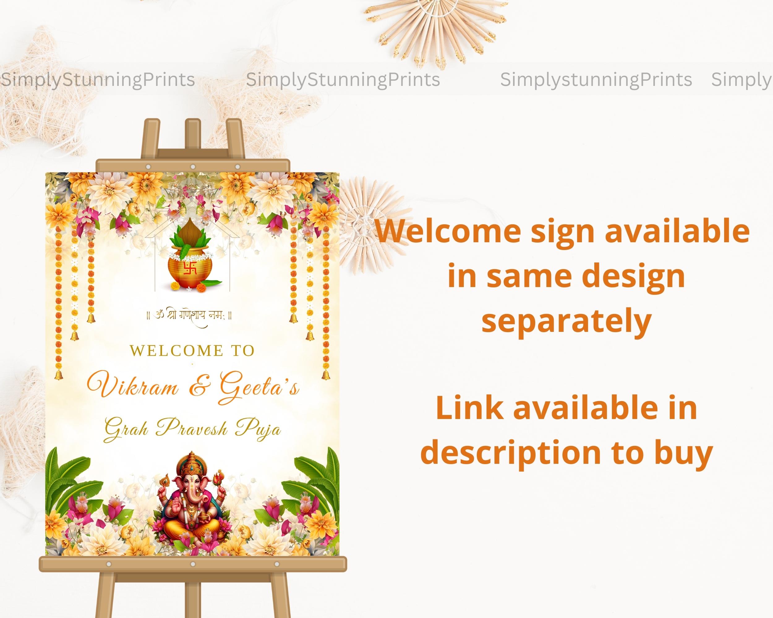 Indian Grah Pravesh Invitation Card Housewarming Party Invite Vaastu ...