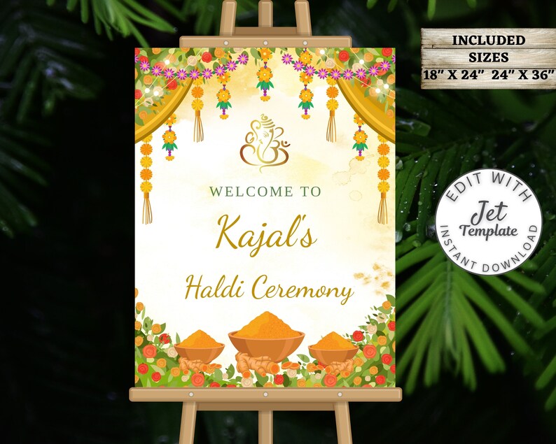 Haldi Ceremony Welcome Sign as Pithi Sign Indian Haldi Decor Wedding ...
