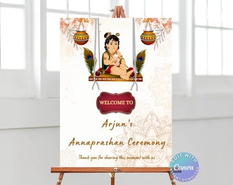 Editable Annaprashan Ceremony Welcome Sign First Rice - Etsy