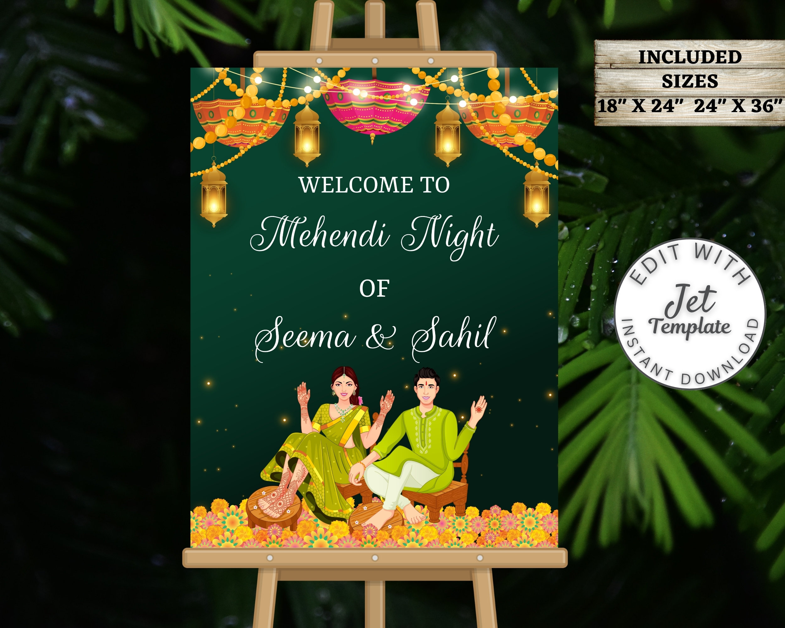 Indian Mehndi Welcome Sign Wedding Mehendi Entrance Decoration Welcome ...