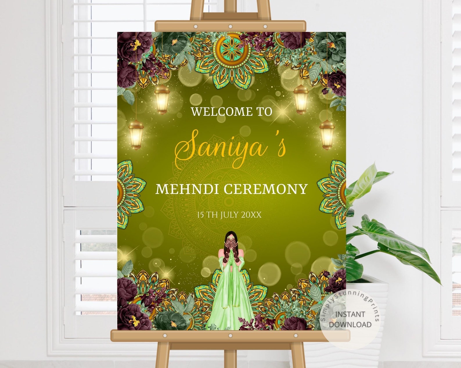 Indian Mehndi Welcome Sign Wedding Mehendi Entrance Decoration Welcome ...