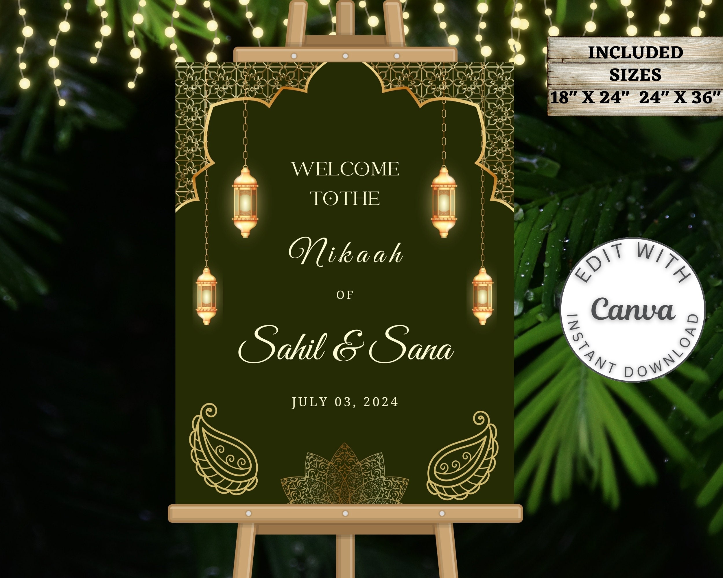 Muslim Wedding Sign as Nikkah Welcome Sign Muslim Nikah Welcome Signage ...
