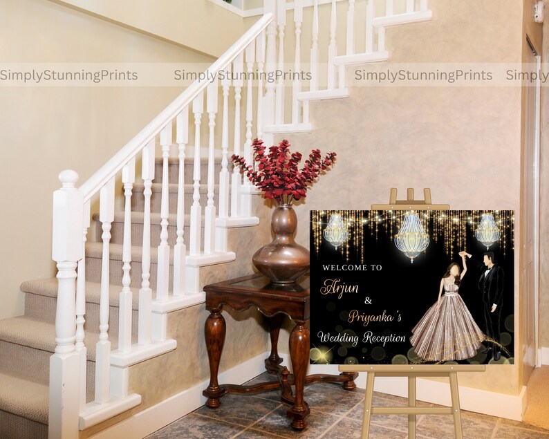 Wedding Reception Welcome Sign Indian Reception Night Sign Wedding ...