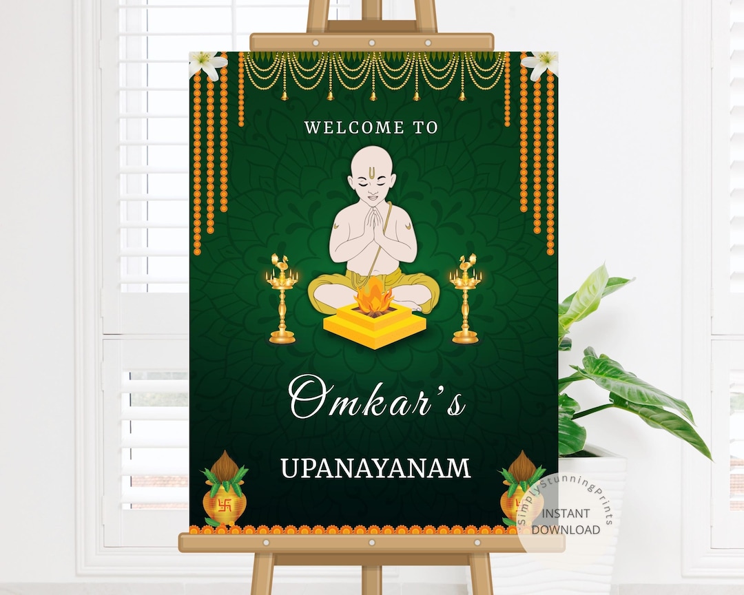 Upanayanam Welcome Sign: Thread Ceremony Poster (digital Download) - Etsy