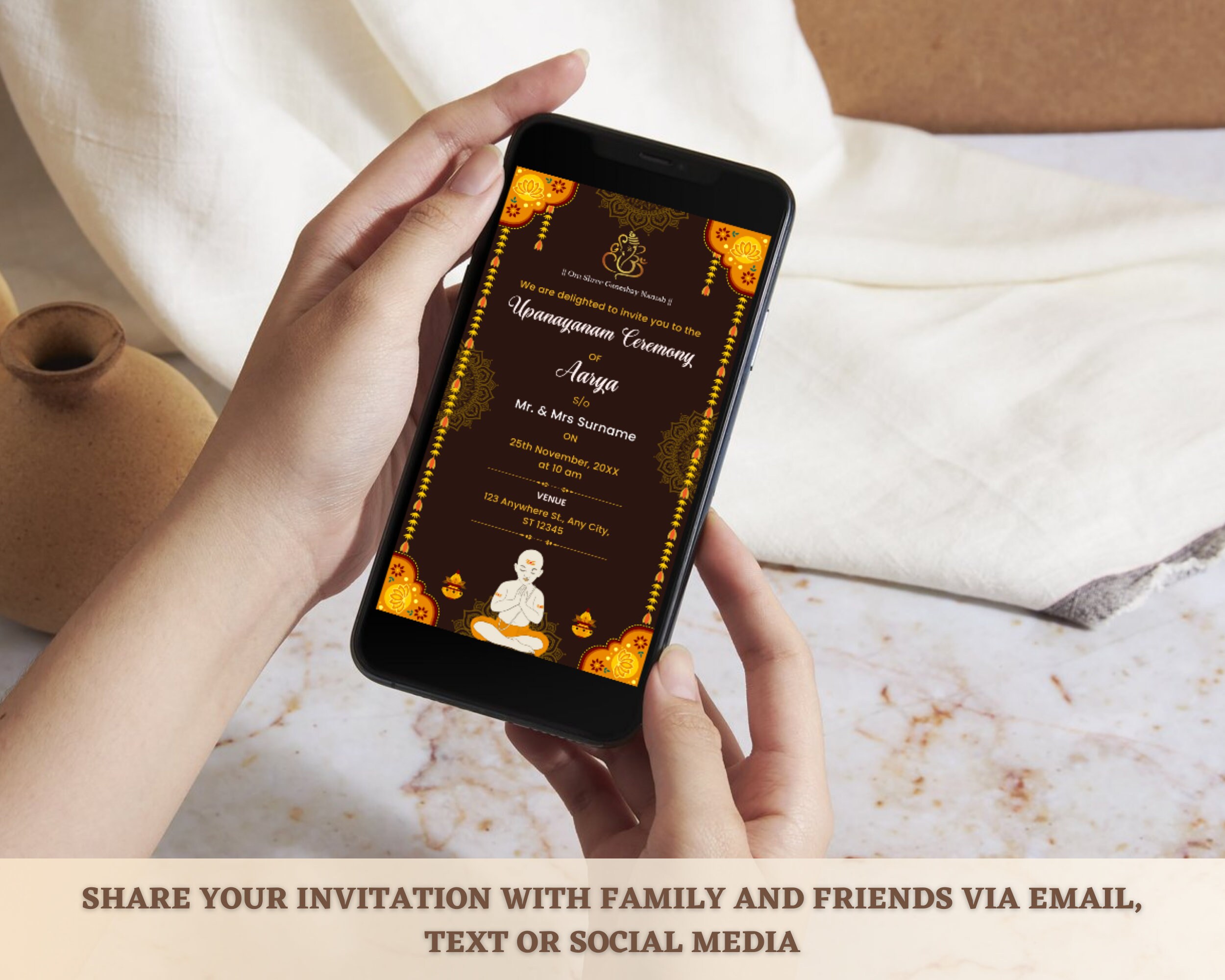 Upanayanam Ceremony Invitation Card Janoi Invitation Yoganupavit ...