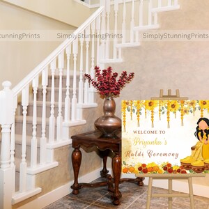 Indian Haldi Ceremony Welcome Sign | Pithi Welcome Sign | Haldi ...