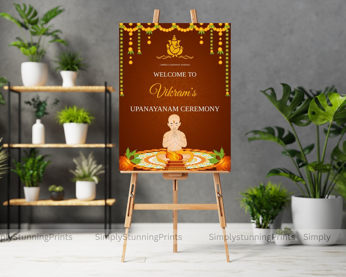 Upanayanam Ceremony Welcome Sign as Thread Ceremony Bratabandha Welcome ...