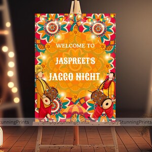 Jaggo Night Welcome Sign | Sikh Wedding Sign | Indian Wedding ...