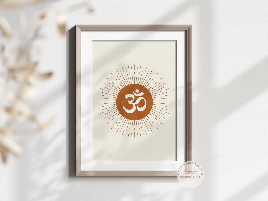 Aum Print | Om Wall Art | Om Symbol | Prayer/pooja Room Decor | Digital ...