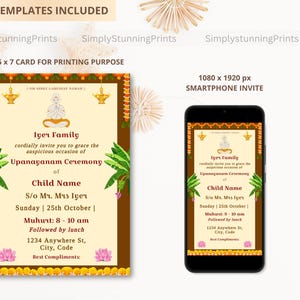 Upanayanam Ceremony Invitation as Thread Ceremony | Janoi Ceremony ...