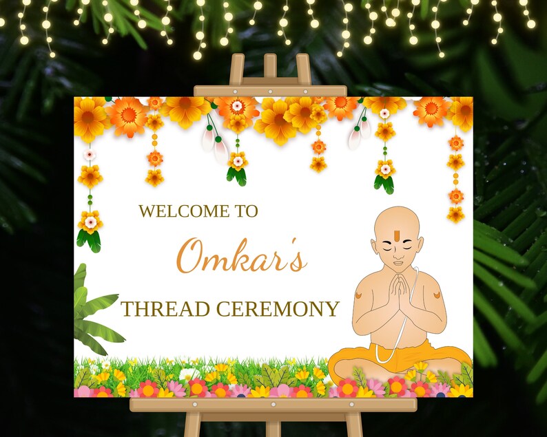 Editable Thread Ceremony Welcome Sign: Indian Upanayanam Decor (digital ...