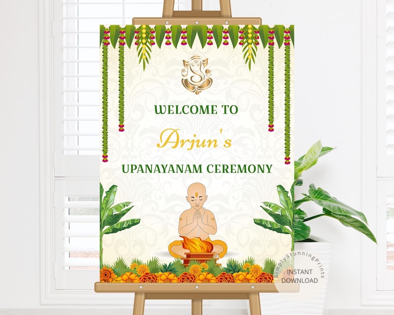 Upanayanam Welcome Sign as Thread Ceremony | Upanayanam Decoration ...