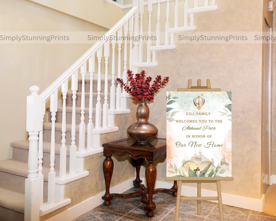 Sikh Akhand Path Welcome Sign: New Home Housewarming Decor (digital ...