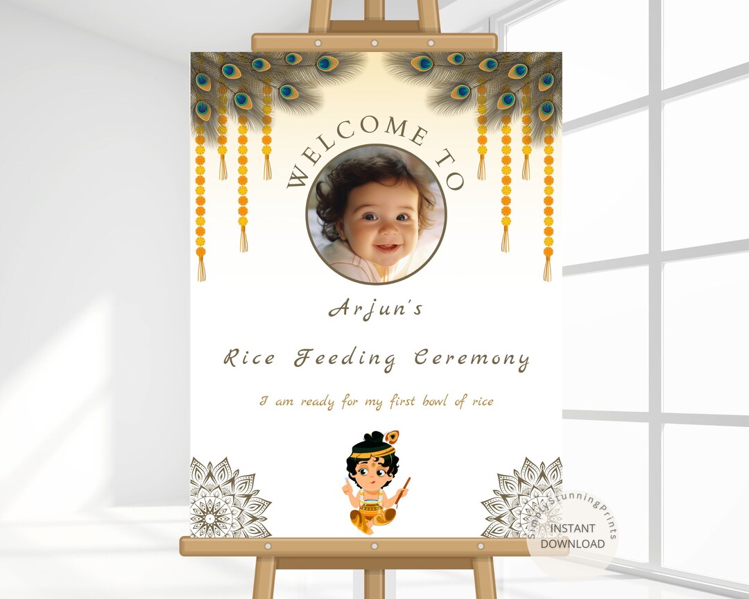 Rice Feeding Welcome Sign Annaprashan Welcome Sign Rice Feeding Decor ...