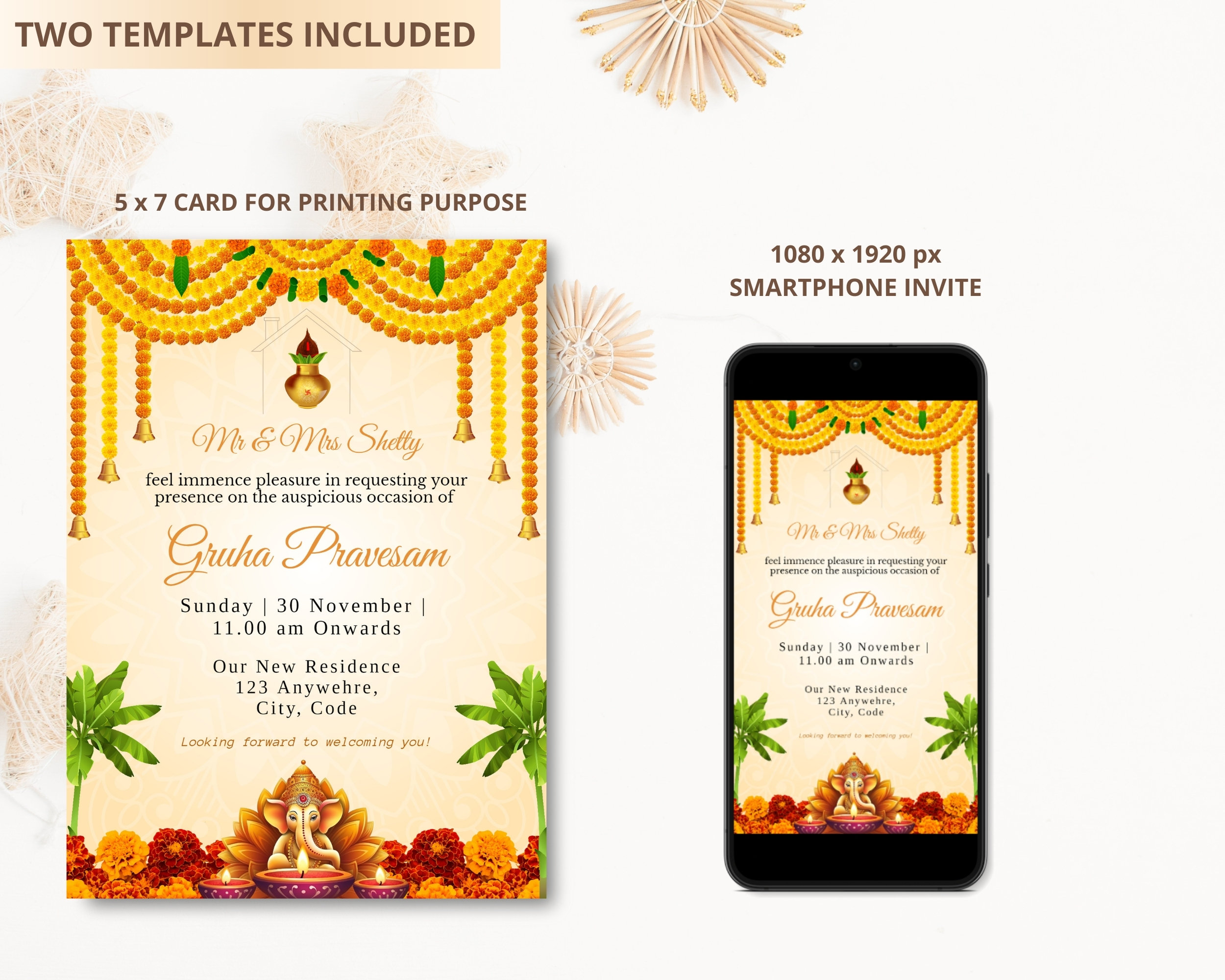 Buy Indian Gruha Pravesam Invitation Card Housewarming Party Invite ...