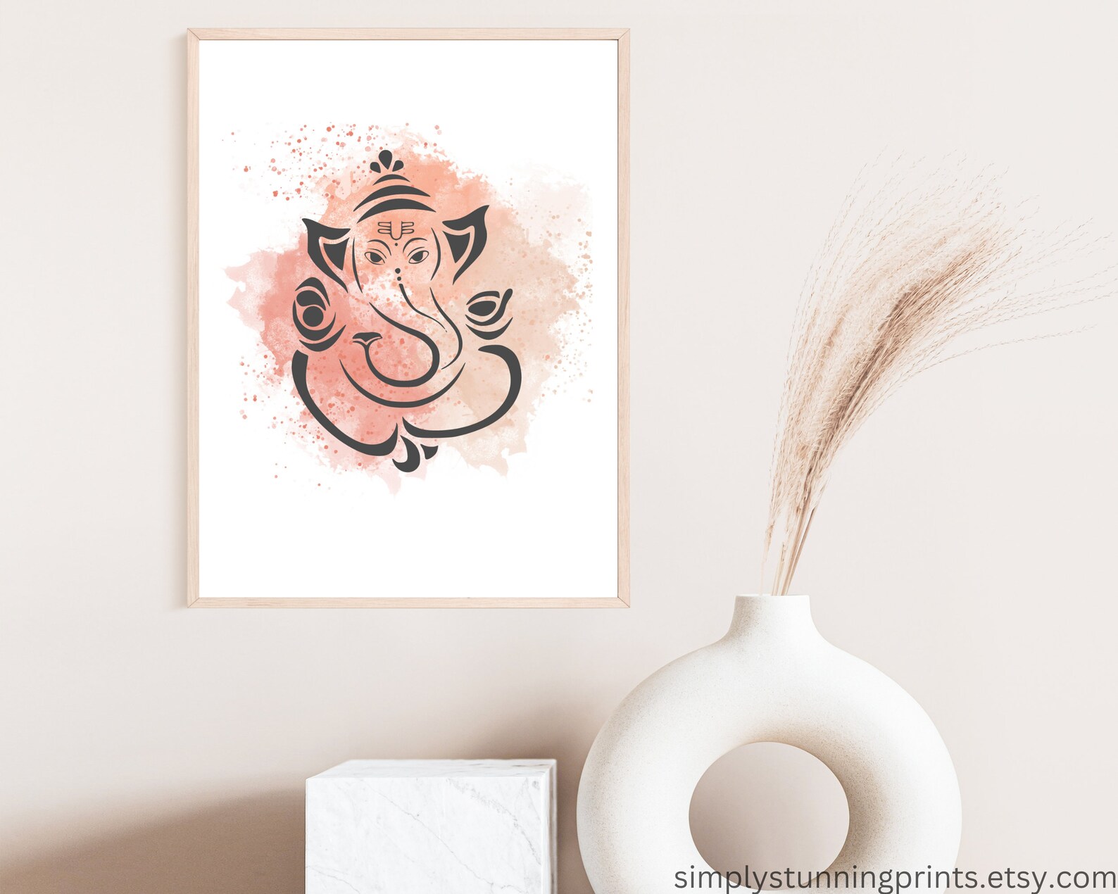 Modern Abstract Ganesha Print Watercolor Ganesh Printable Living Room ...