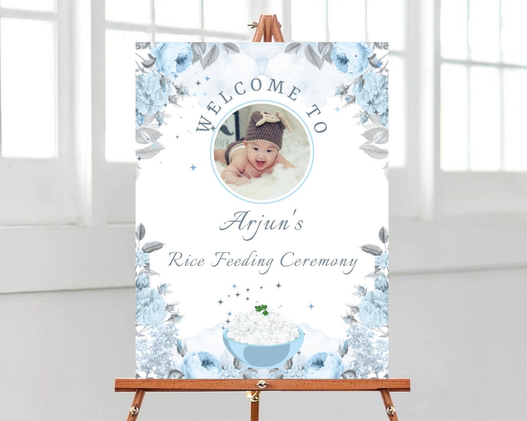 Rice Feeding Welcome Sign Boy Rice Feeding Decoration - Etsy