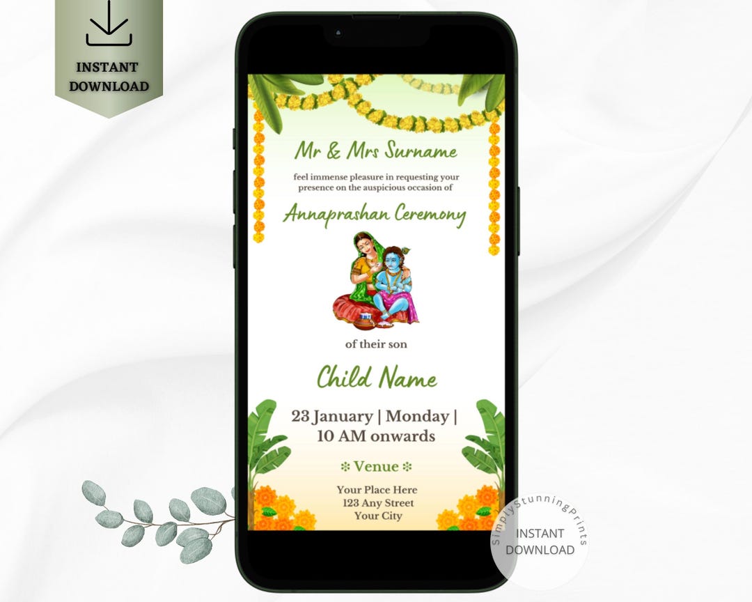 Annaprashan Digital Invitation | Bhat Khulai Ceremony Invitation ...