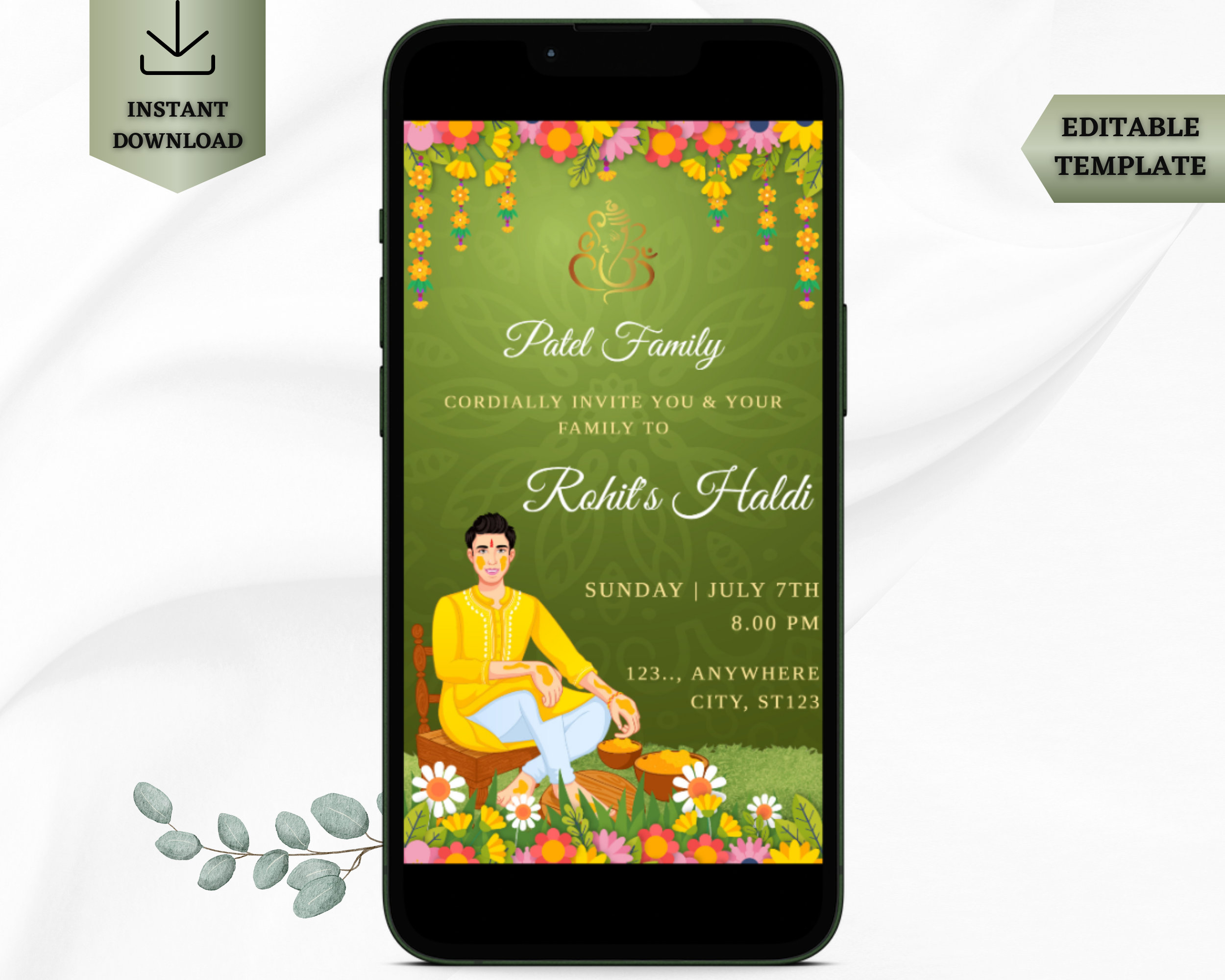 Boy Haldi Invitation Template Pithi Invitation as Maiyan Invite ...