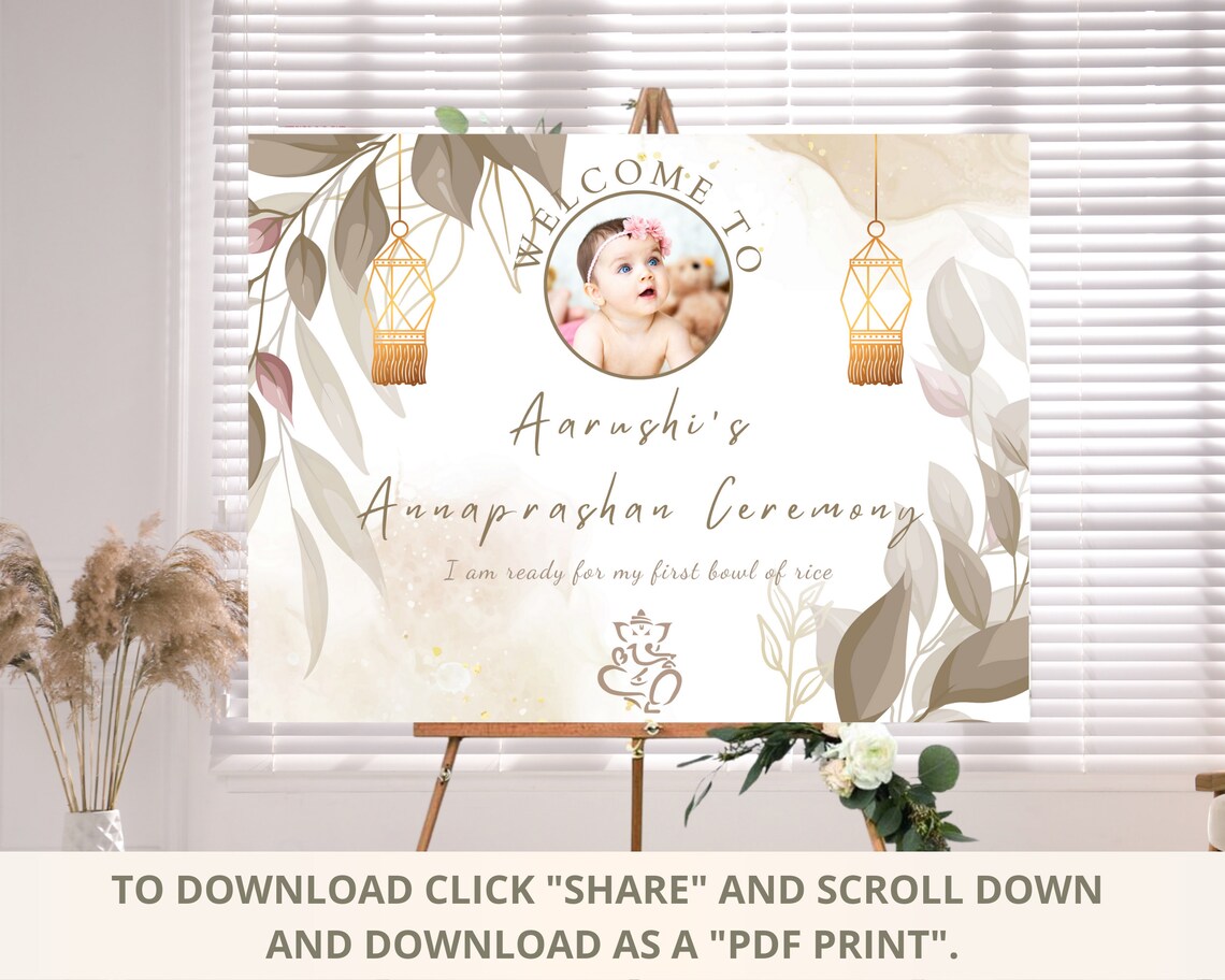 Editable Annaprasana Ceremony Welcome Sign Pasni Ceremony - Etsy