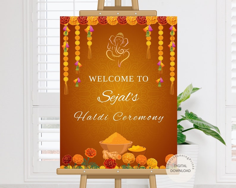 Haldi Welcome Sign as Pithi Sign Indian Haldi Decor Wedding Haldi ...
