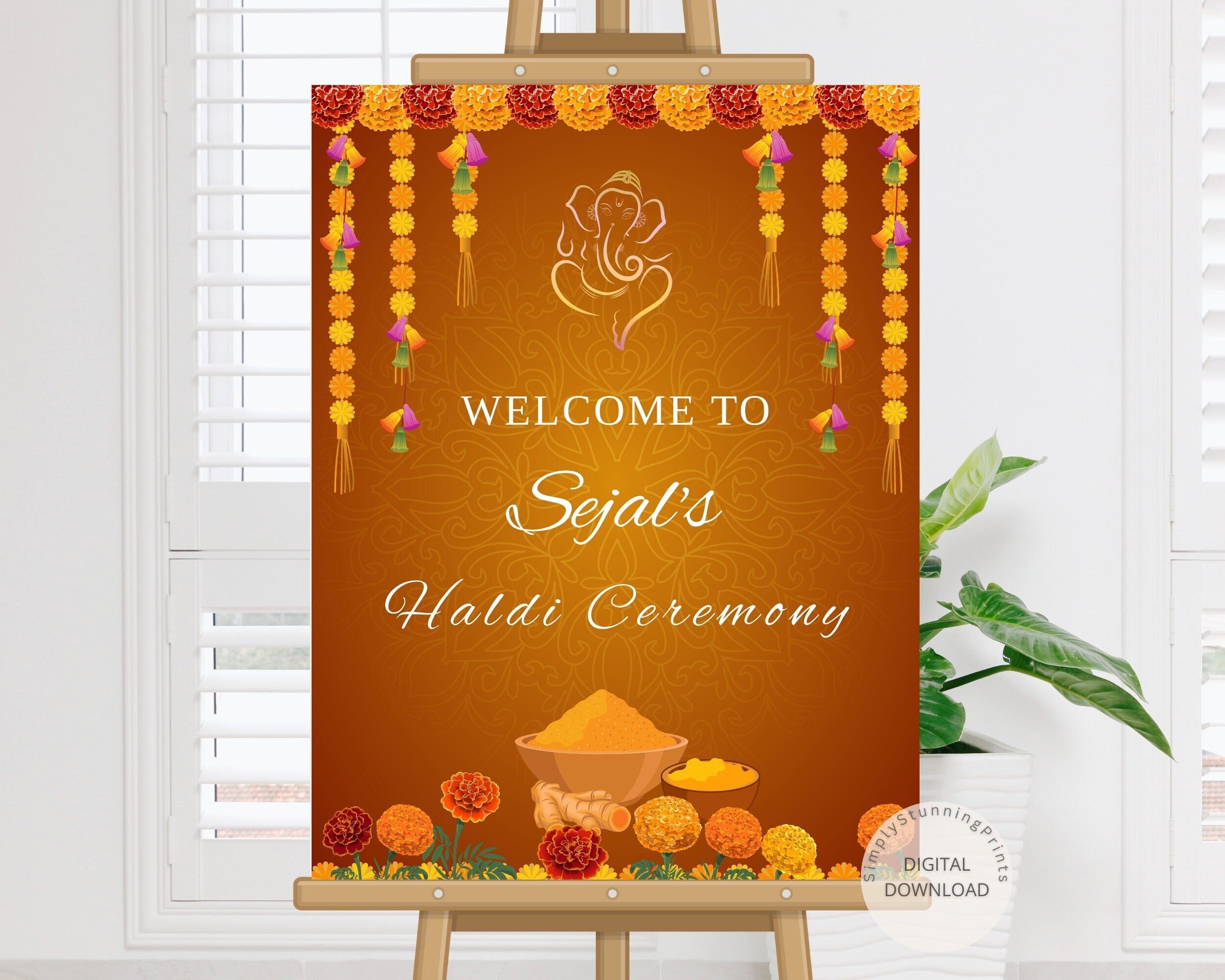Haldi Welcome Sign as Pithi Sign Indian Haldi Decor Wedding Haldi ...