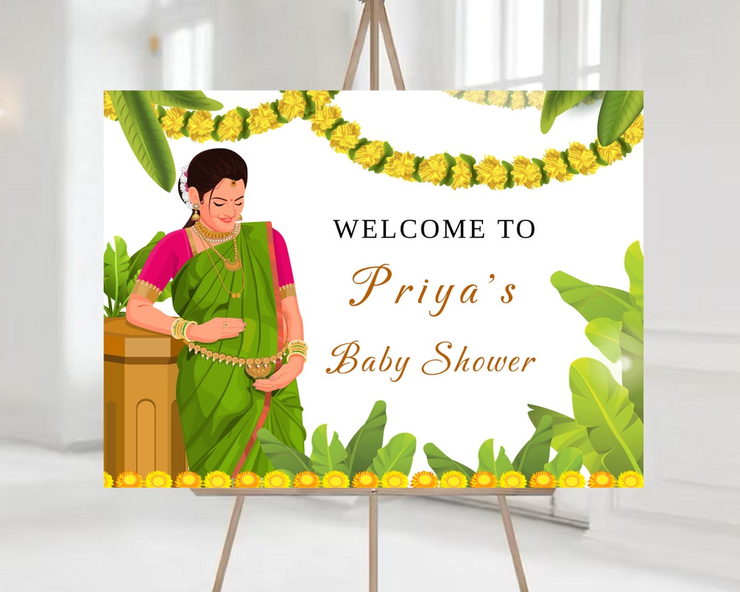 Indian Baby Shower Welcome Sign Godh Bharai Welcome Sign - Etsy