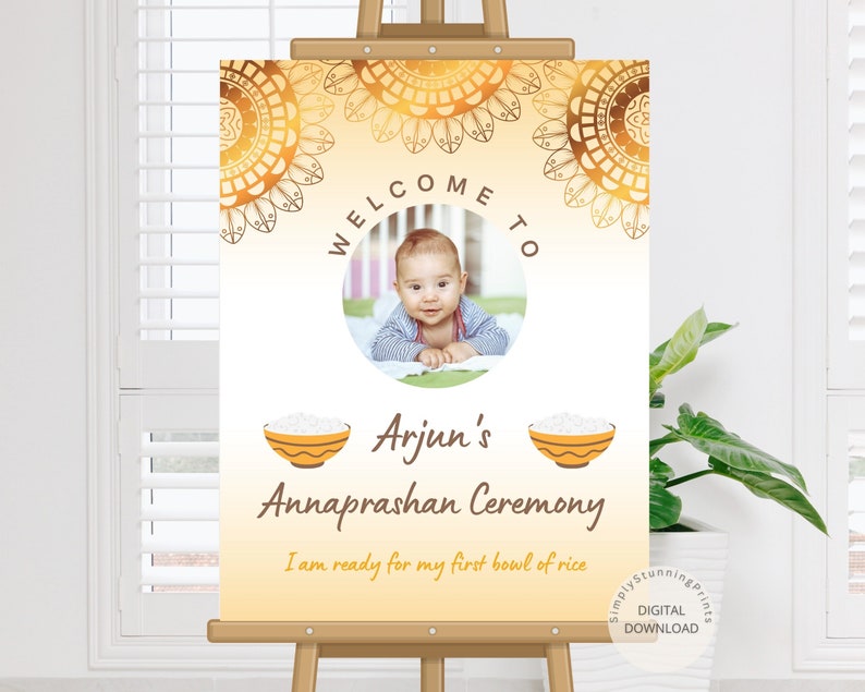 Annaprashan Welcome Sign First Rice Feeding Ceremony Sign Annaprashana ...