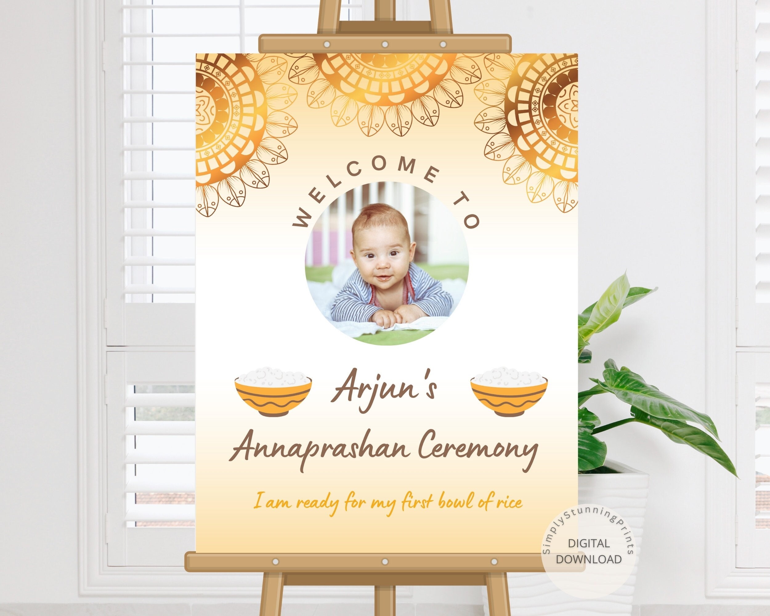 Annaprashan Welcome Sign First Rice Feeding Ceremony Sign Annaprashana ...