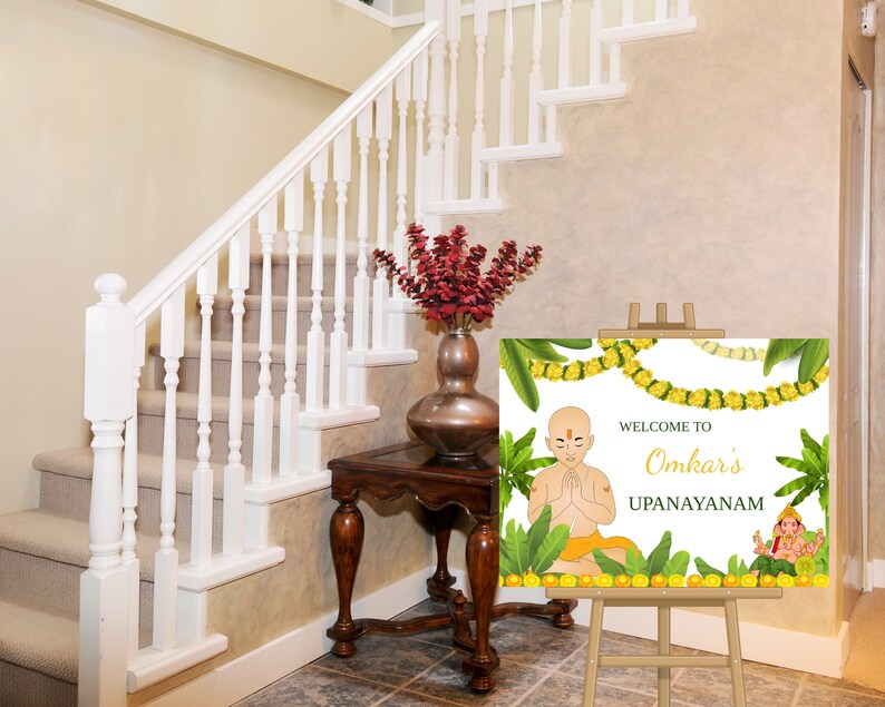 Editable Upanayanam Ceremony Welcome Sign Thread Ceremony Sign Janoi ...