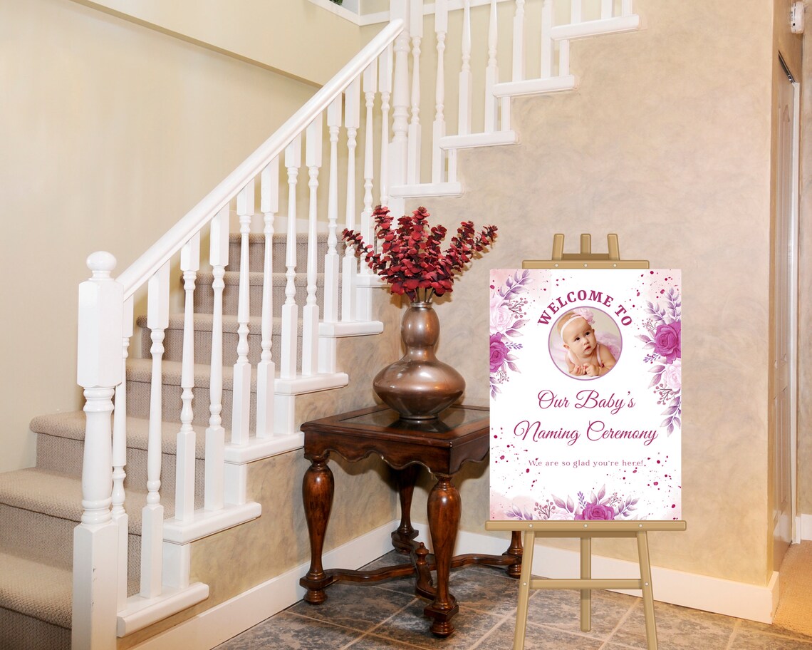 Editable Naming Ceremony Welcome Sign Naming Day Entry Sign Namakaran ...