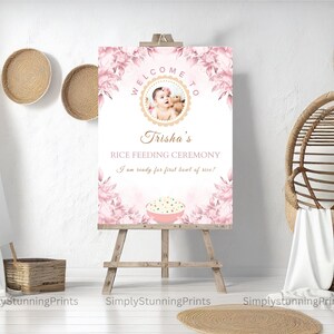 Rice Feeding Ceremony Welcome Sign | Rice Weaning Welcome Sign | Rice ...