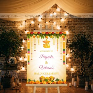 Haldi Ceremony Welcome Sign as Pithi Sign | Haldi Night Decor | Wedding ...