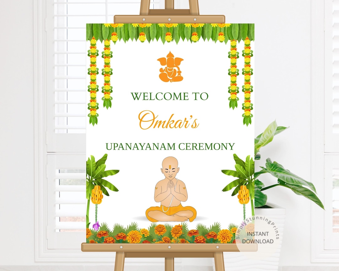 Upanayanam Welcome Sign as Thread Ceremony | Upanayanam Decoration ...