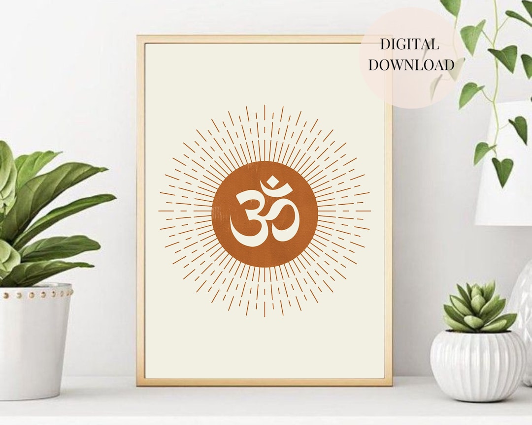 Aum Print | Om Wall Art | Om Symbol | Prayer/pooja Room Decor | Digital ...