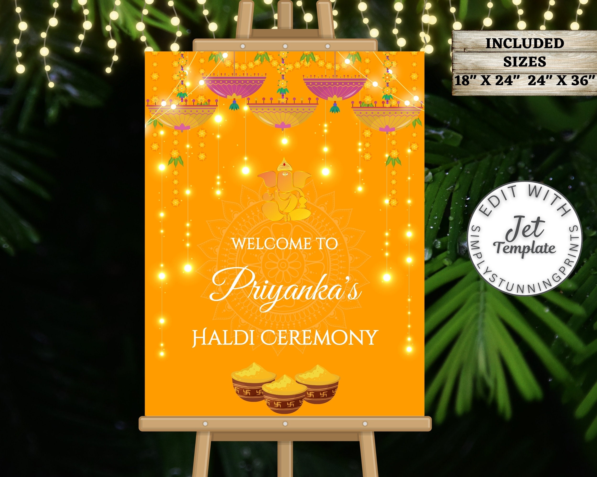 Haldi Ceremony Welcome Sign as Pithi Sign Indian Haldi Decor Wedding ...